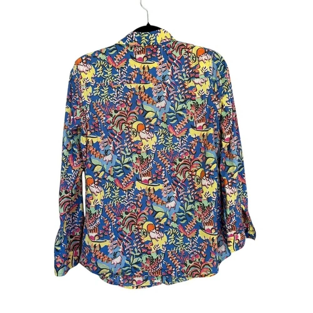 J. McLaughlin | Tops | J Mclaughlin Lois Freshfield Top Blue Floral ...
